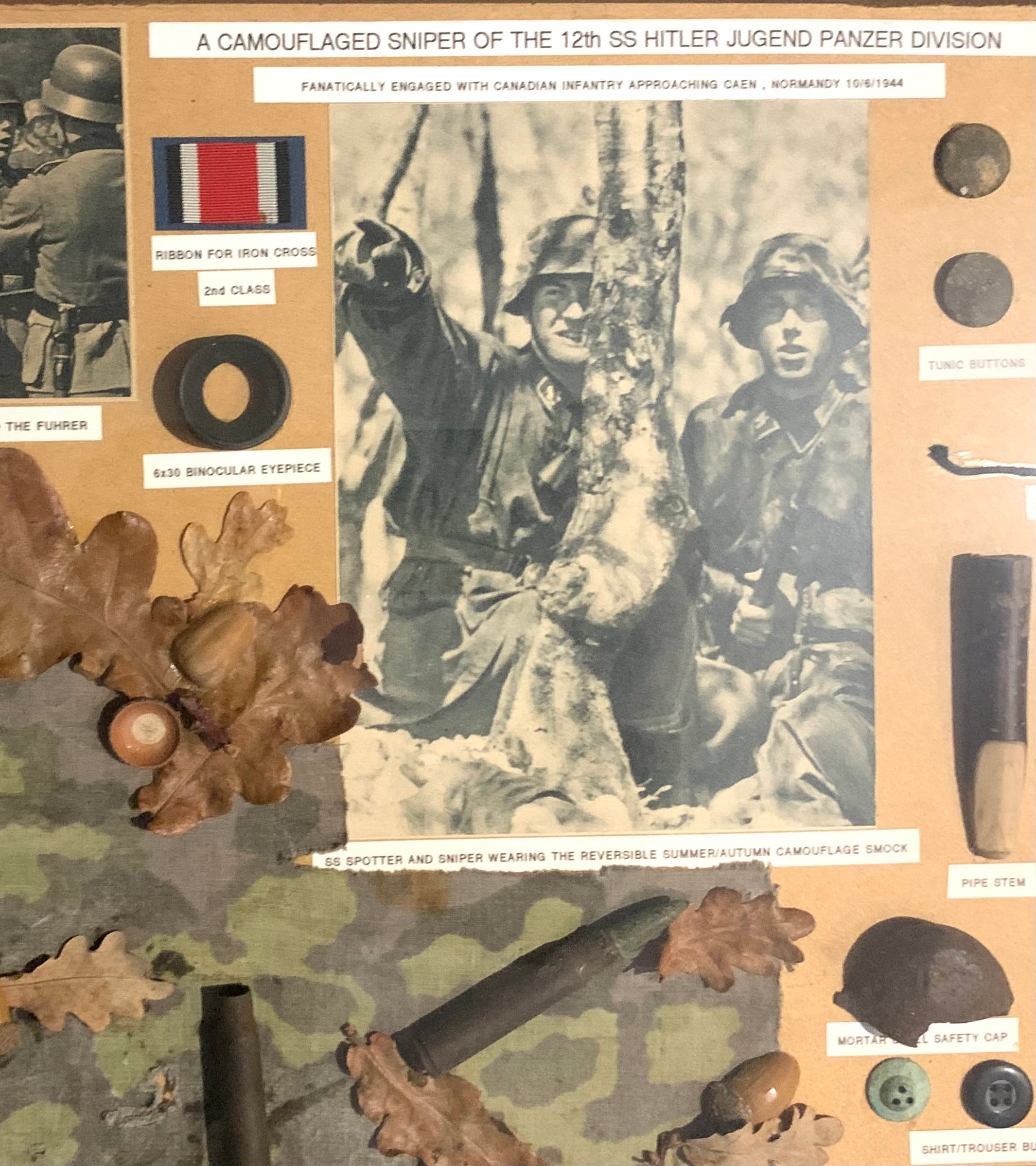 12th SS Hitler Jurgend Sniper Original Framed Items from the Battle of ...