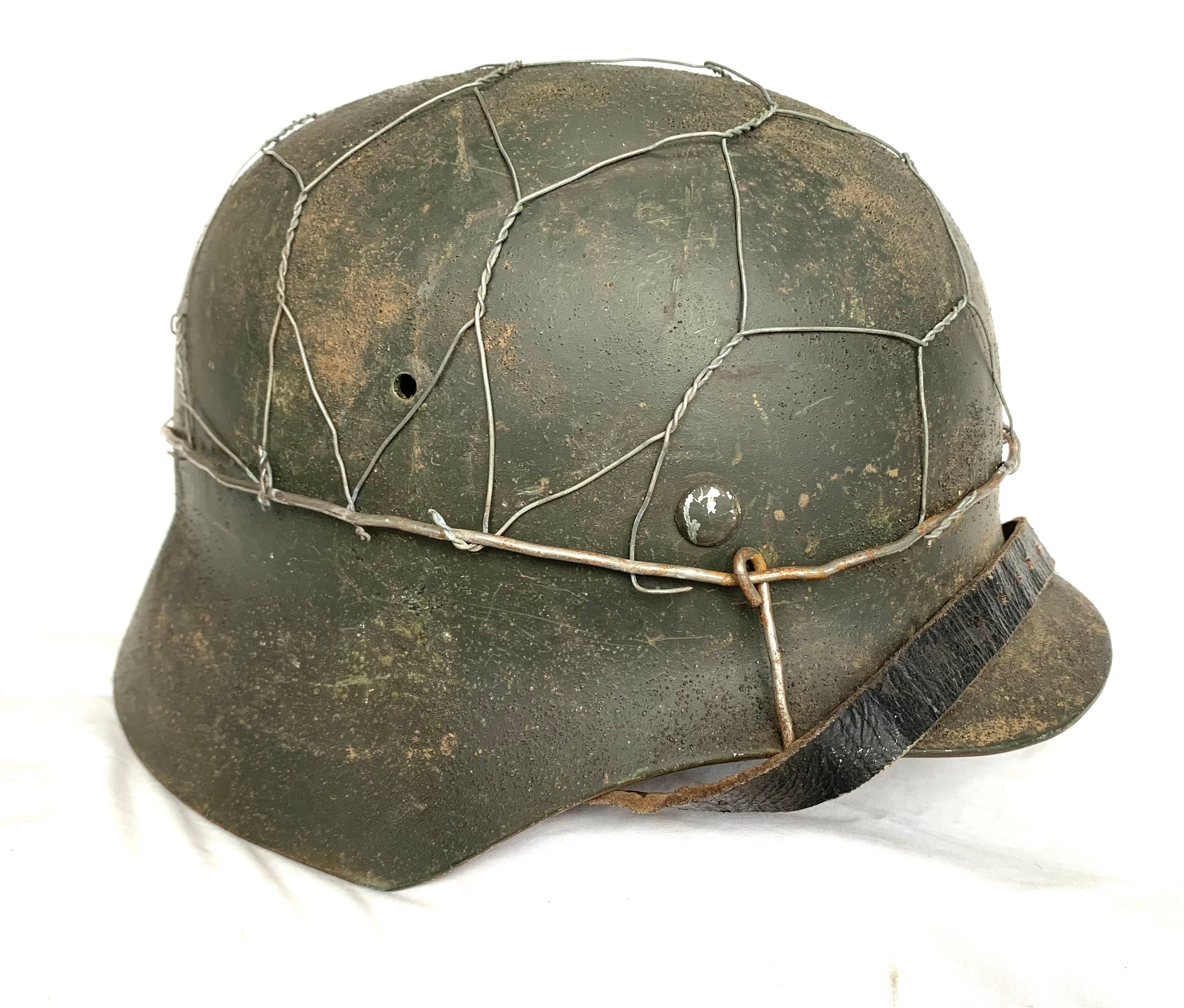 WW2 German M40 Helmet with Chicken wire – Vigo Militaria and Collectables