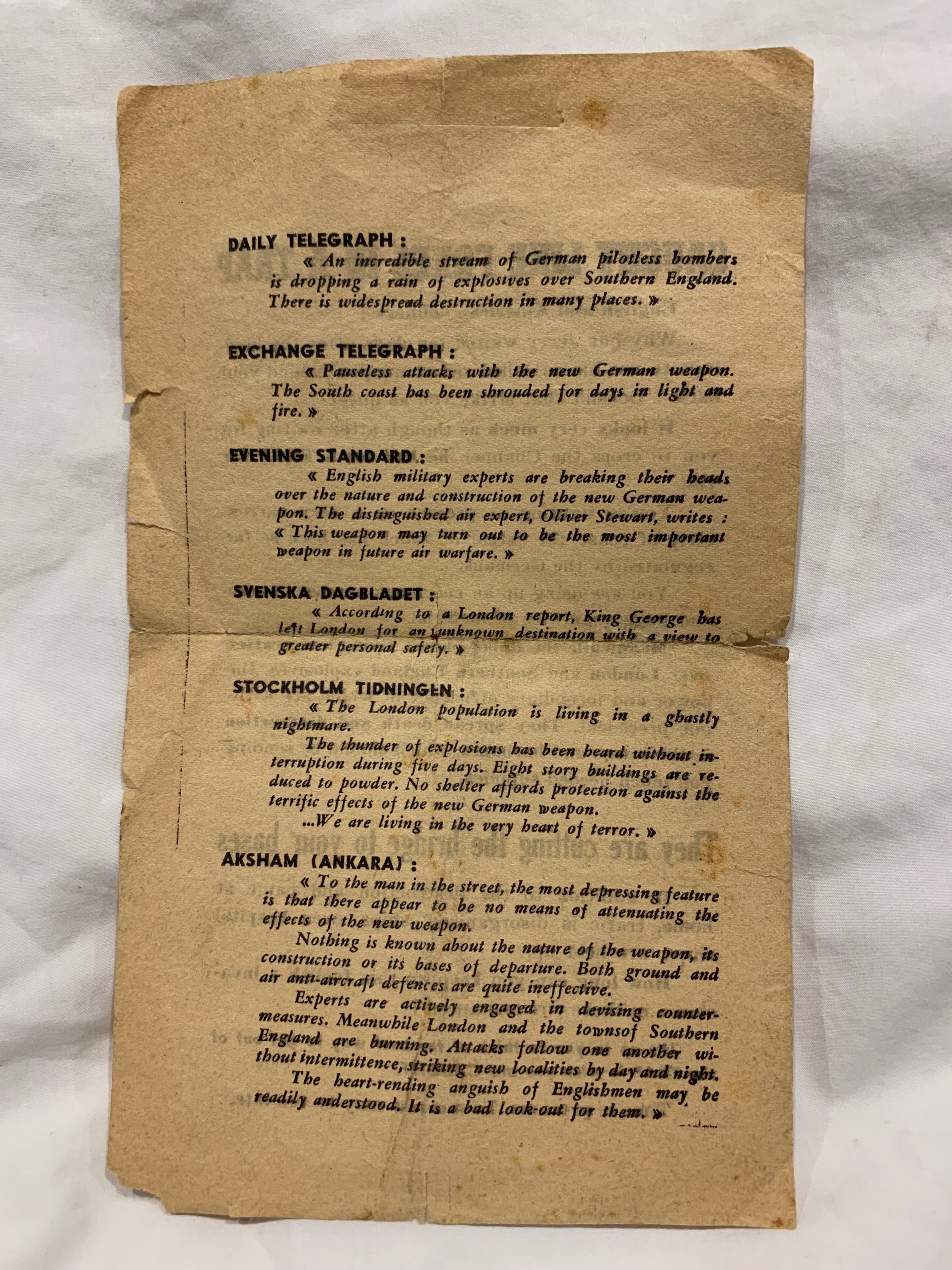 WW2 Propaganda Leaflet dropped by the Germans at Normandy 1944 – Vigo ...
